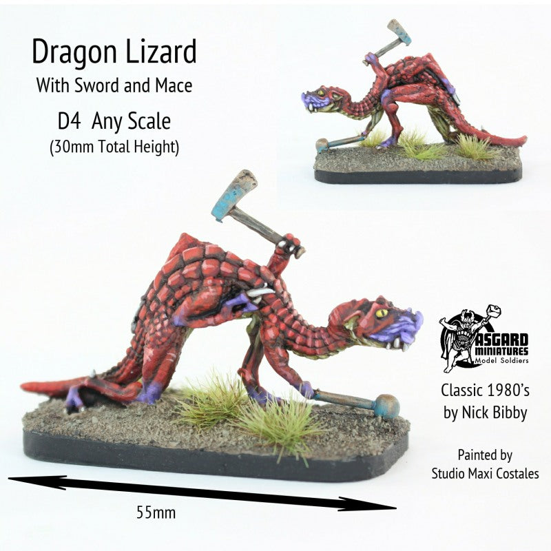 D4 Dragon Lizard with Axe and Mace | Alternative Armies